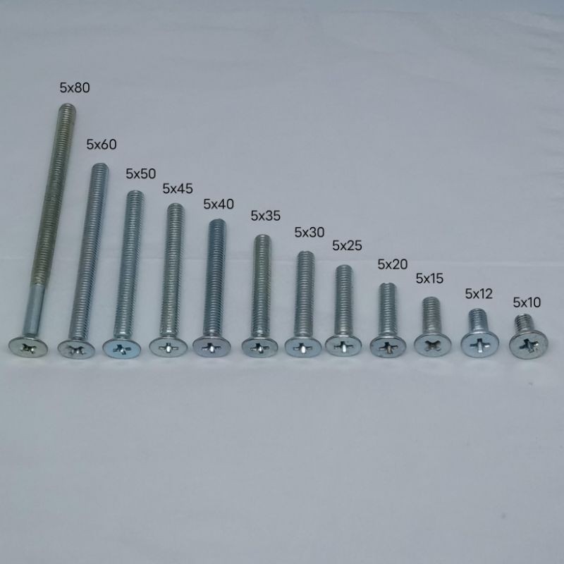Jual Baut JF M5 Baut Kepala Obeng (+) diameter 5mm panjang 1cm sampai ...