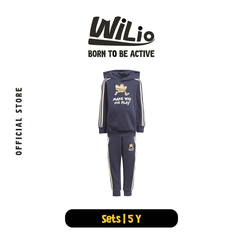 Jual ADIDAS Hoodie Set IN4330 - Jaket Anak (Biru Tua) | Shopee Indonesia