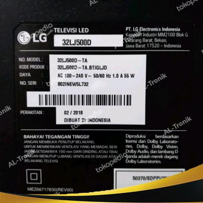 Jual | ATO | TCON BOARD COF PANEL TV LED LG 32 INCH MODEL 32LJ500D TICON T CON TIKON LG 32LJ500D ...