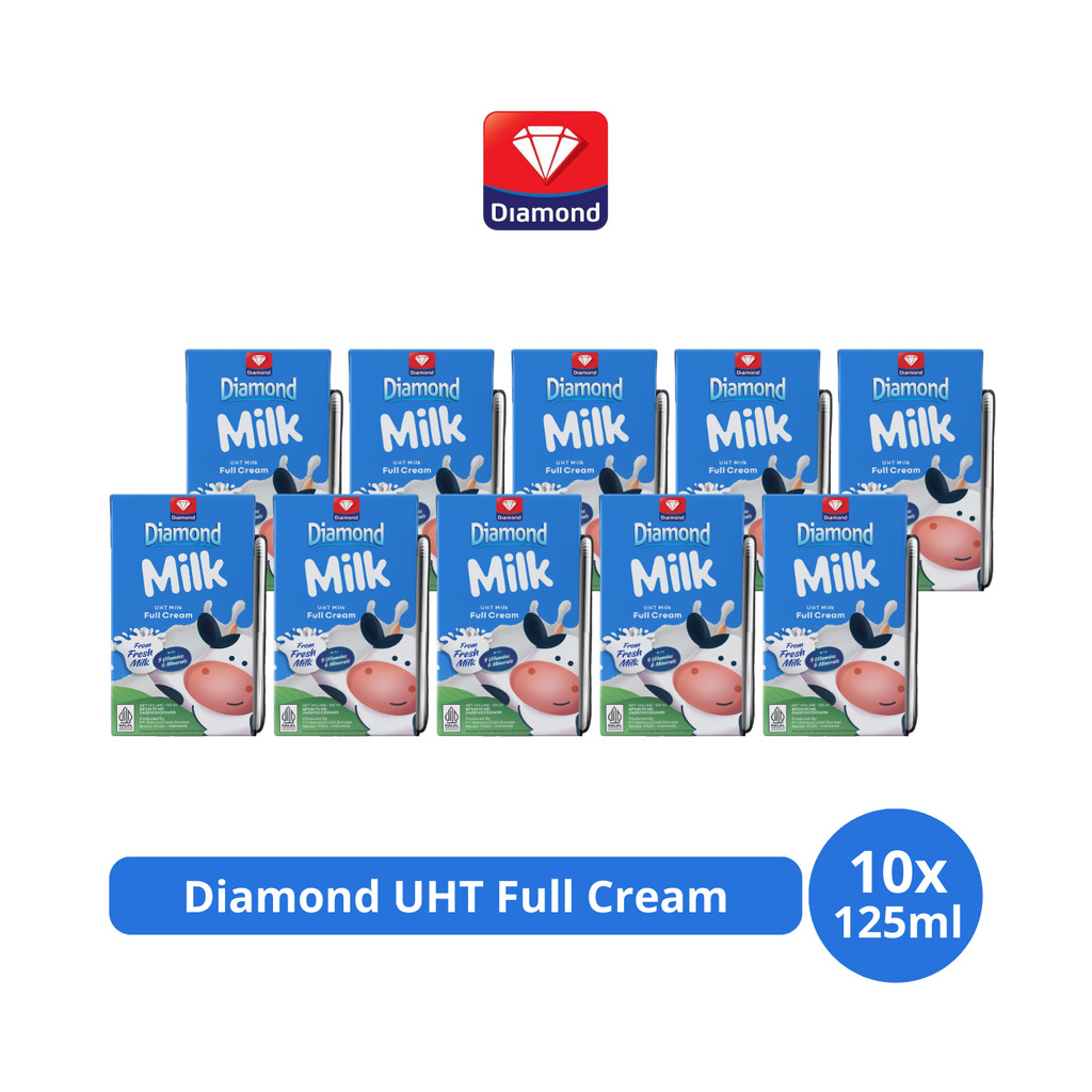 Jual Diamond Milk Susu UHT Full Cream 125ml x 10 pcs | Shopee Indonesia
