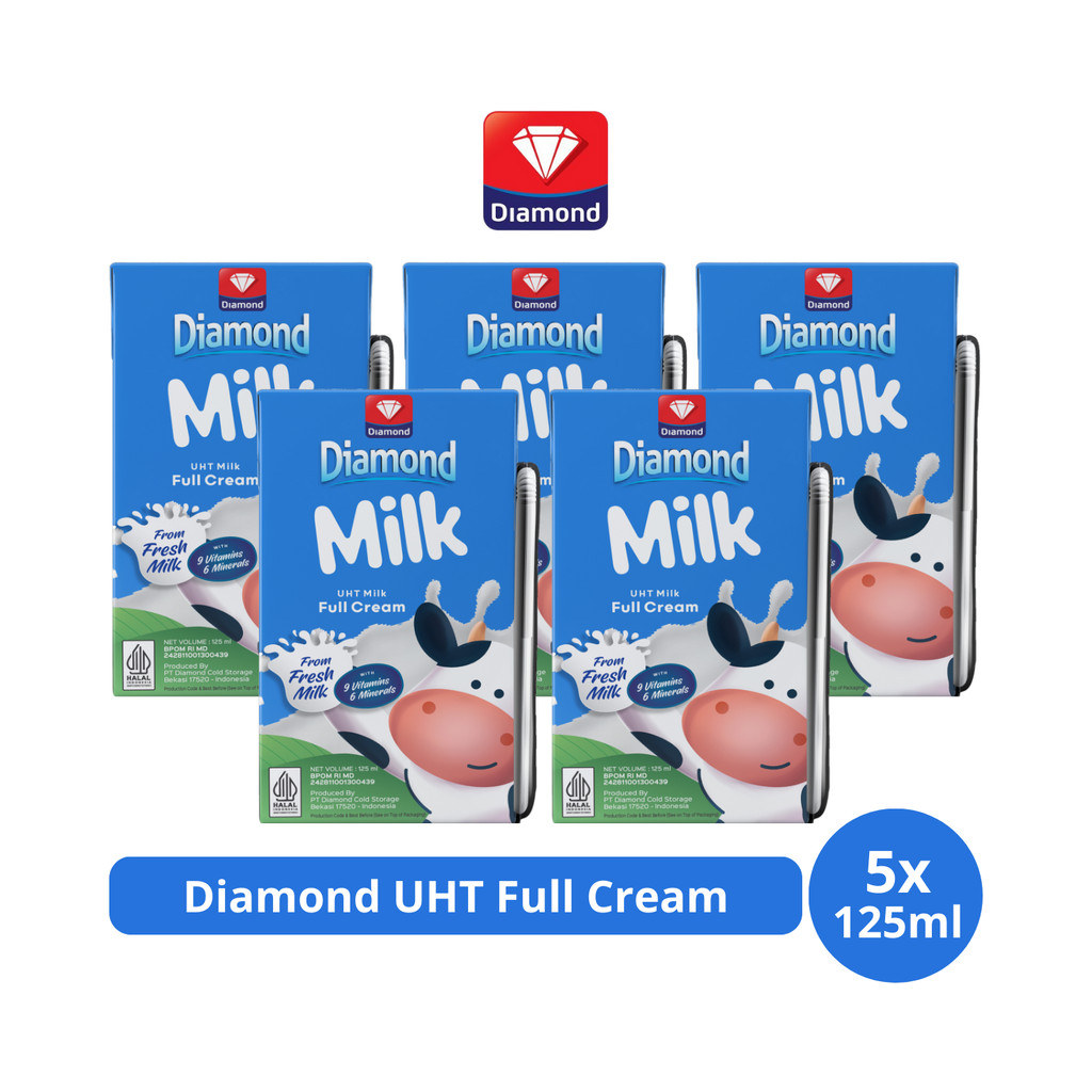 Jual Diamond Milk Susu UHT Full Cream 125ml x 5 pcs | Shopee Indonesia