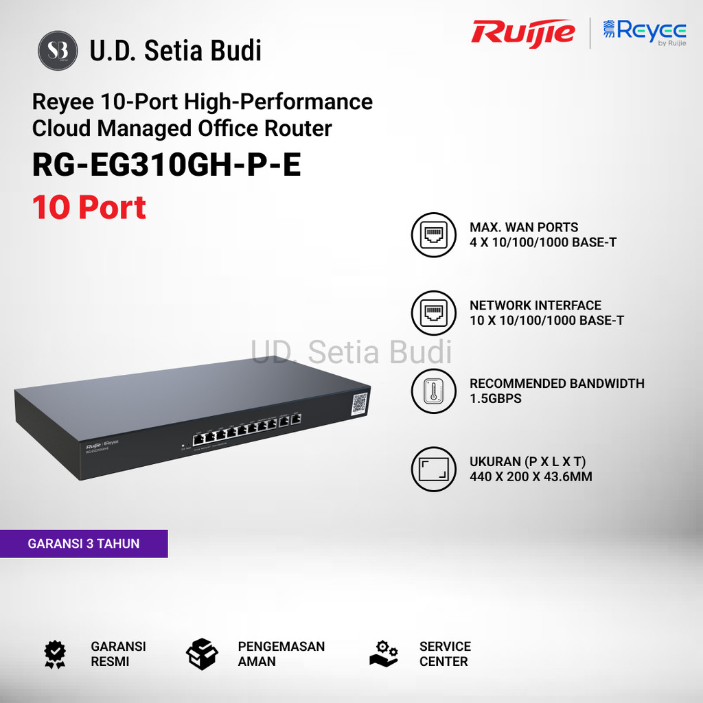 Jual Ruijie Reyee RG-EG310GH-P-E, Reyee10-Port High-Performance Cloud Managed PoE Office Router ...