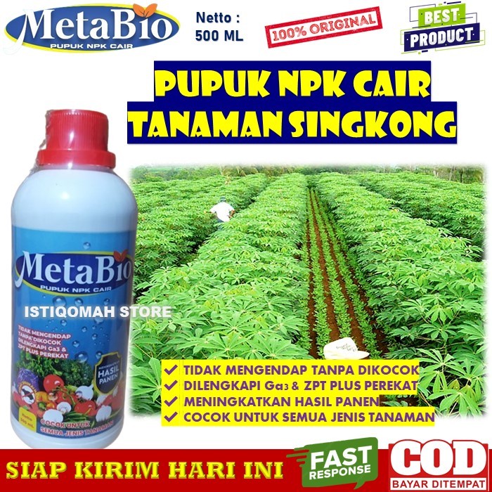 Jual Pupuk Pelebat Daun Singkong METABIO 500ML Pupuk NPK Cair untuk ...