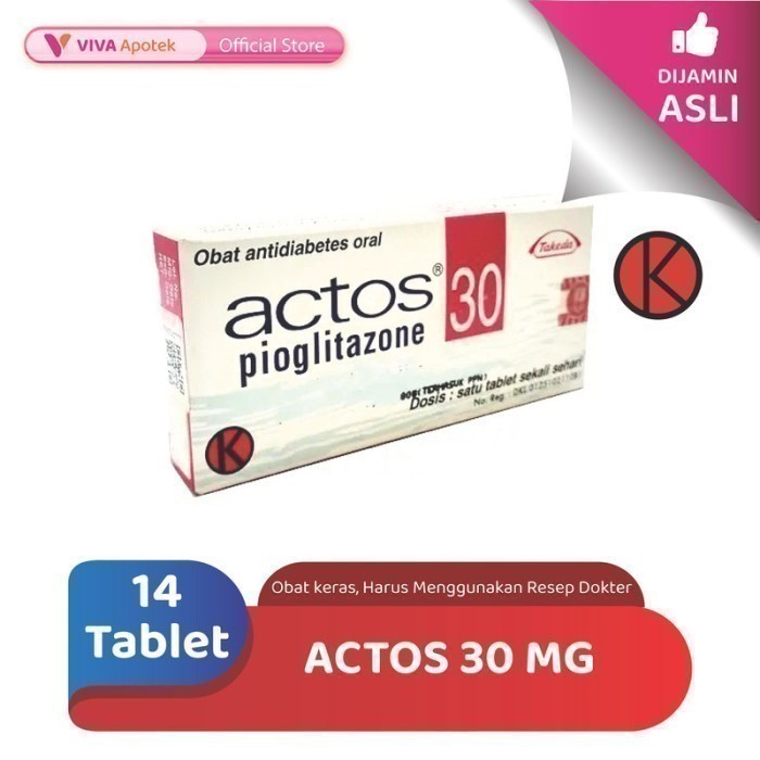 Jual Actos 30 mg / Pioglitazone / Diabetes Melitus / Gula Darah (7 ...