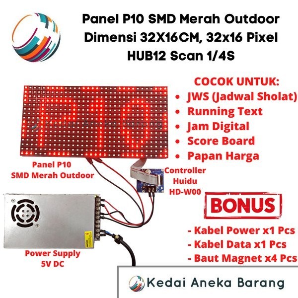 Jual Panel Module Modul Led P10 Dot Matrix Running Text Smd Merah Red ...