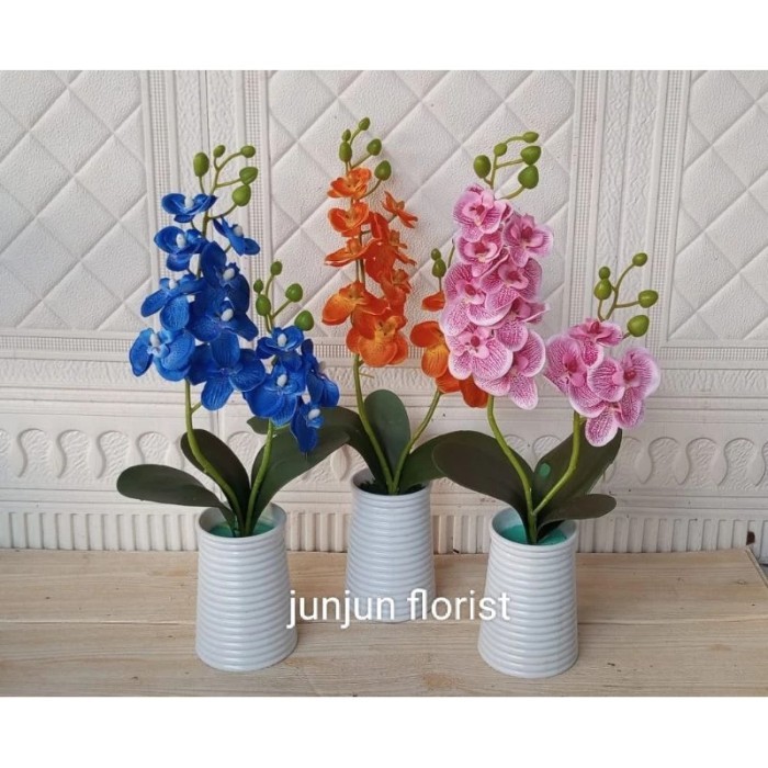 Jual BUNGA ANGGREK KAIN VAS ULIR | Shopee Indonesia