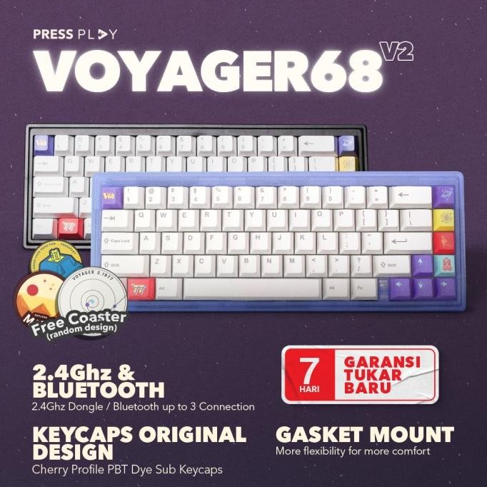 Jual VOYAGER68 65% 67-keys Mechanical Keyboard by Press Play | Shopee ...