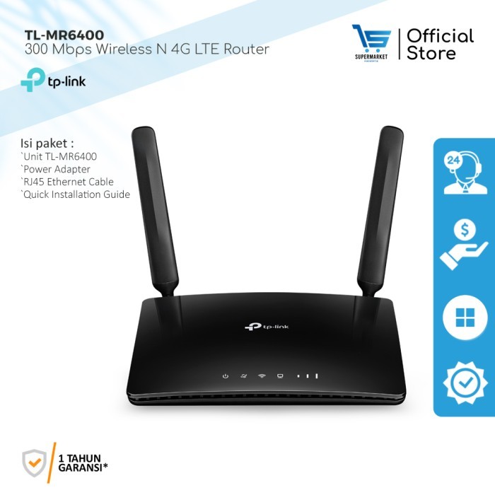 Jual TP-Link TL-MR6400 Wireless N 4G LTE Router WiFi Modem MiFi TPLink ...