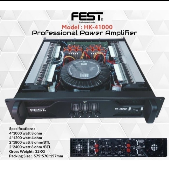 Jual POWER AMPLIFIER FEST HK41000 4CH 4X1000 WATT HK 41000 GARANSI 1 ...