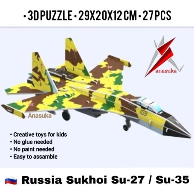 Jual NEW PRODUK MAINAN PESAWAT SUKHOI SU-35 / SU-53 RUSIA BALOK SUSUN ...