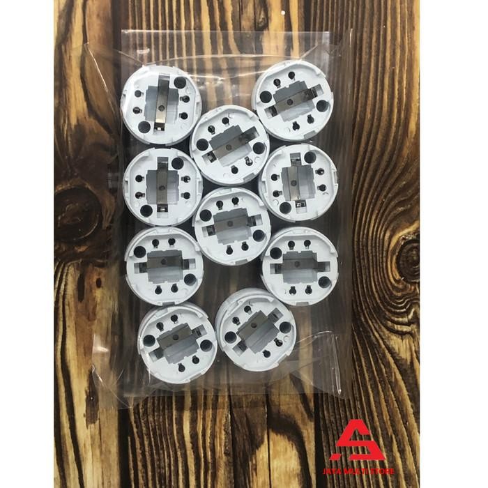 Jual 10 Pcs Fitting Lampu Socket Lampu Plc Roshel - 4 Pin Putih White ...