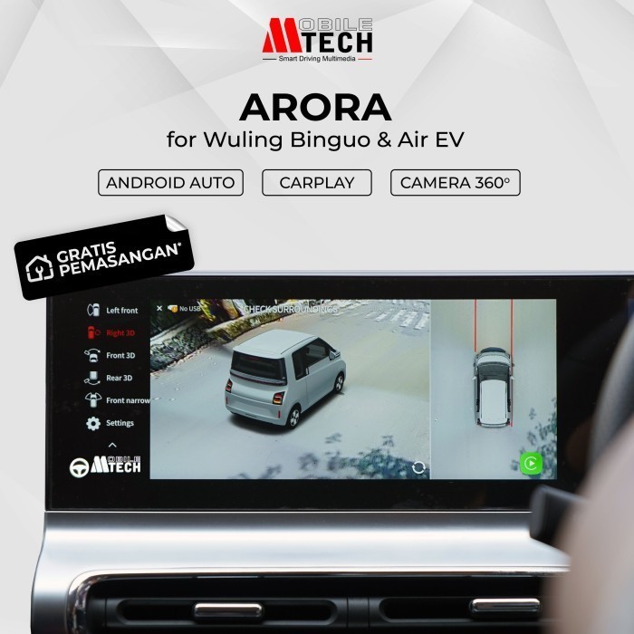 Jual Modul CarPlay Android Auto AVM Camera 360 Wuling Air EV MobileTech ...