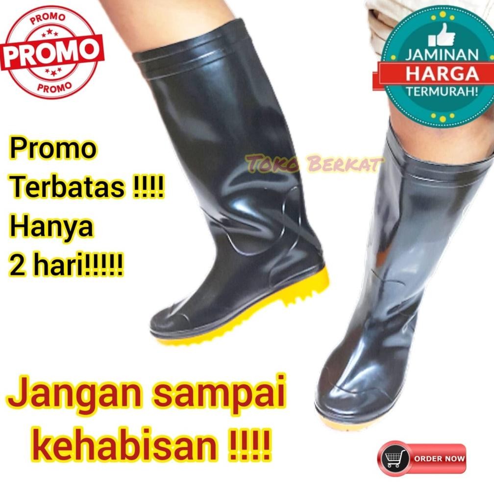 Jual dg-4 sepatu boot boots hitam panjang sepatu proyek bangunan sepatu ...