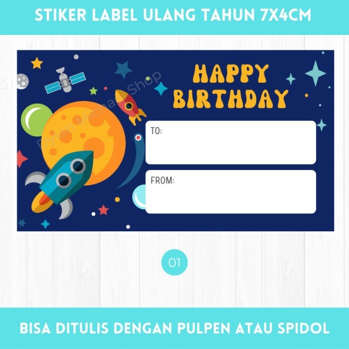 Jual Sticker happy birthday stiker ucapan ulang tahun stiker kado gift ...