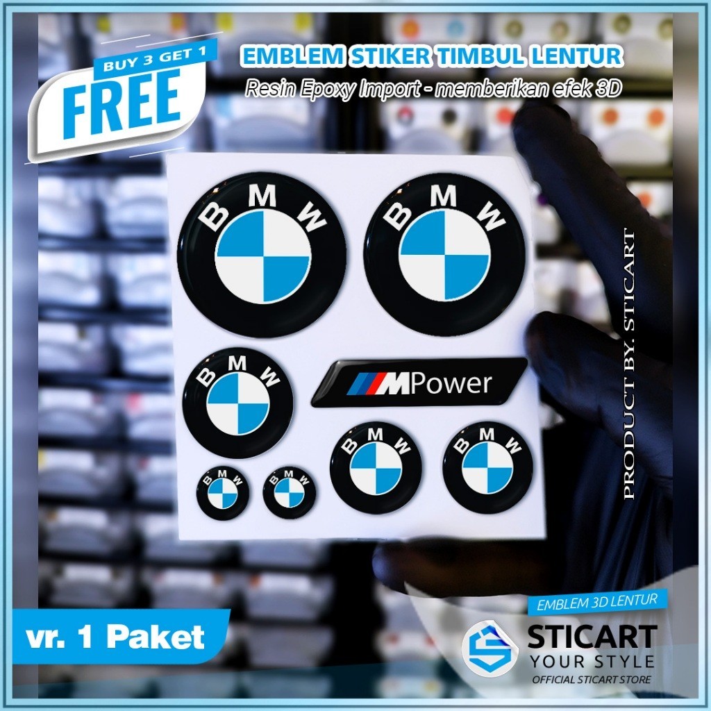 Jual EMBLEM BMW TIMBUL STIKER MOTOR PAKET 3D EMBLEM TIMBUL LENTUR ...