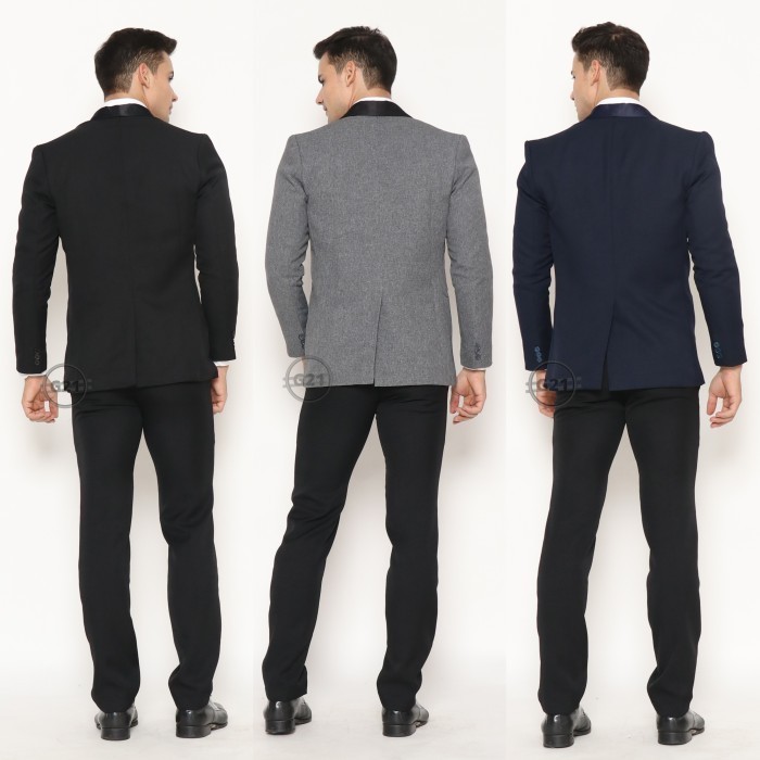 Jual Jas Pria Formal Slim Fit Wedding Pengantin Model Tuxedo Premium ...