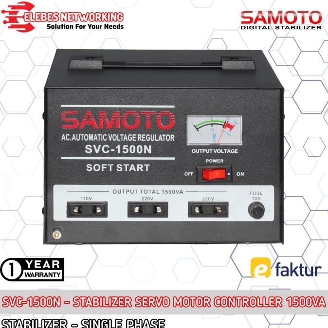 Jual SVC 1500N STABILIZER SAMOTO 1500VA 1050WATT AVR STAVOLT SERVO ...