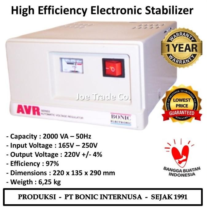 Jual AVR BONIC M 2000 STABILIZER LISTRIK STAVOLT ORIGINAL DAN ...