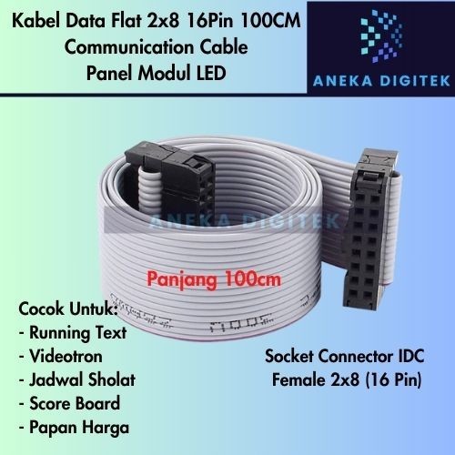 Jual Kabel Data Panel Module Modul LED P10 Running Text Videotron 100CM ...