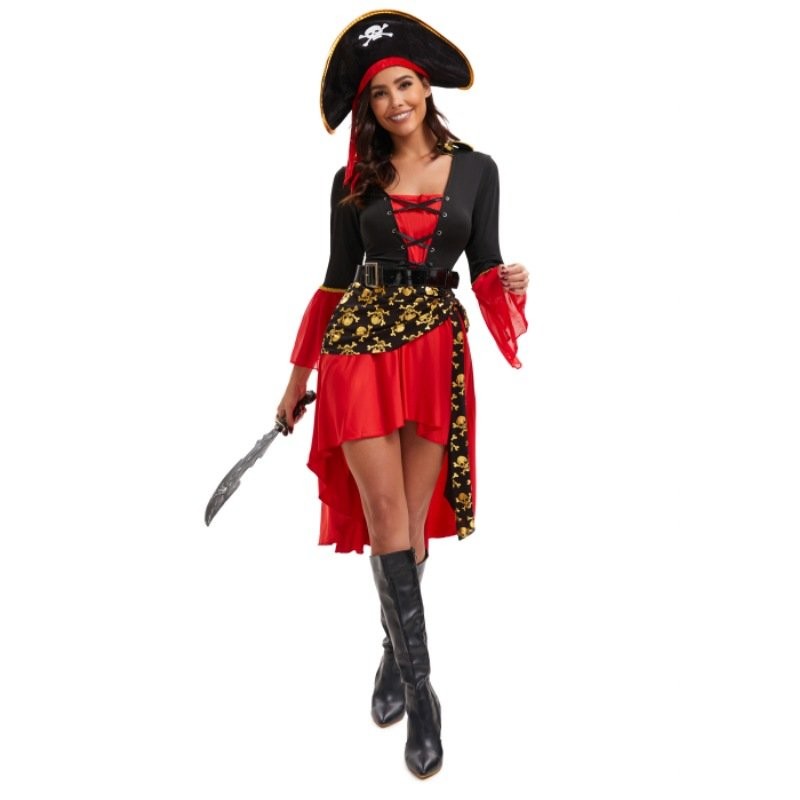 Jual Halloween Costume Adult Masquerade Pirate cos Captain Jack Female ...