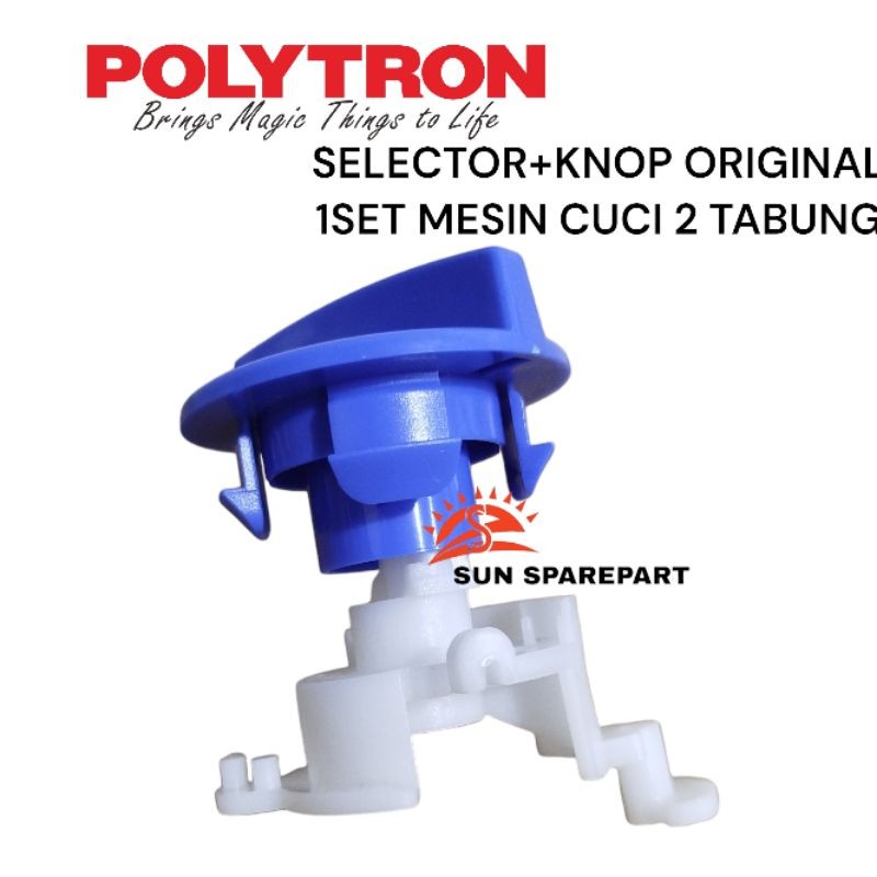 Jual selector+knop 1 set warna biru pembuangan air mesin cuci 2 tabung ...