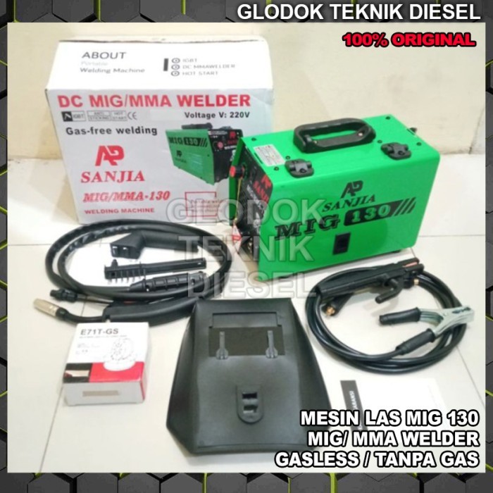 Jual Mesin Las MIG 130 A MMA Tanpa Gas CO2 MIGi MIG130 Gasless Terbaik ORI | Shopee Indonesia