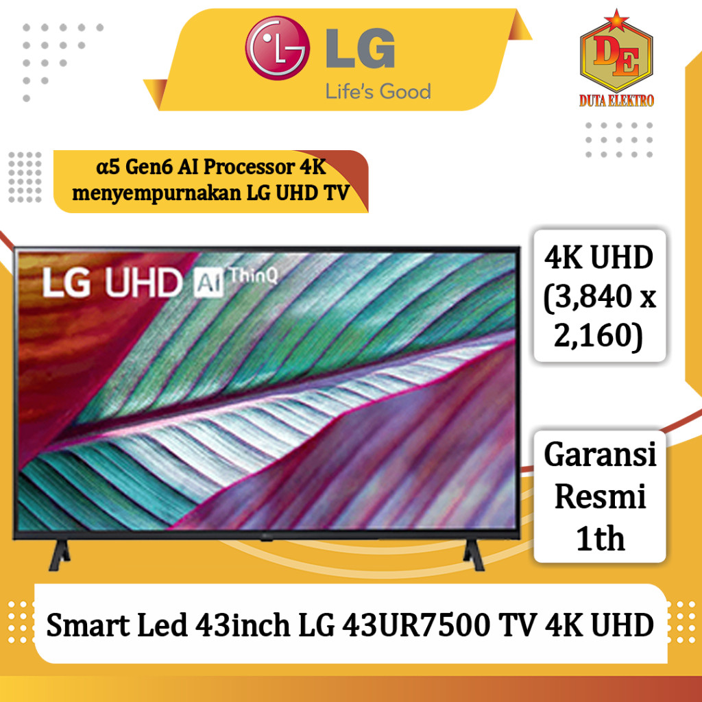 Jual Smart Led 43inch LG 43 UR 7500 TV 4K UHD | Shopee Indonesia