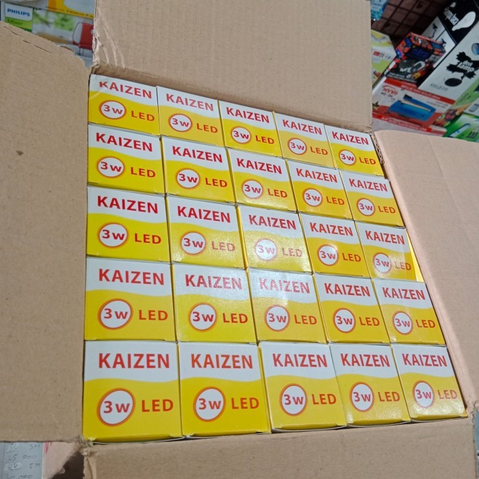 Jual Paket 50 Pcs Kaizen Lampu LED Bulb 3 Watt - Cahaya Putih | Shopee ...