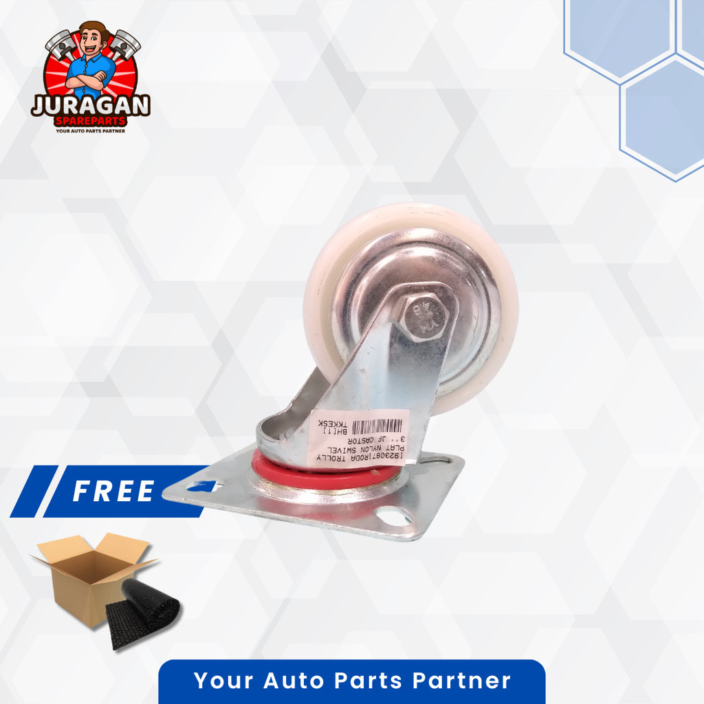 Jual Roda Troli Roda Trolly Plat Nylon Ukuran 3 Inch Jf Castor ...