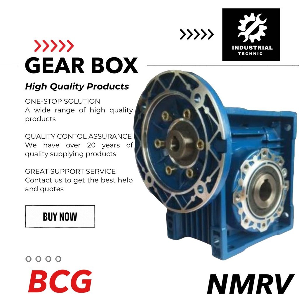 Jual GEAR BOX BCG WORM GEAR NMRV 090 RATIO 1:7.5 - 1:100/ GEAR BOX ...
