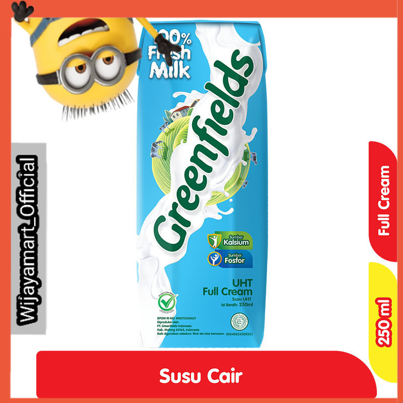 Jual Greenfields Susu UHT Full Cream Kotak 250 ml | Shopee Indonesia