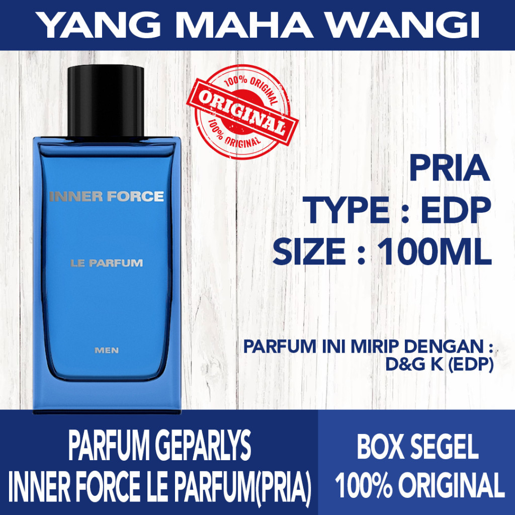 Jual PARFUM ORIGINAL GEPARLYS INNER FORCE LE PARFUM FOR MAN 100ML (BOX ...