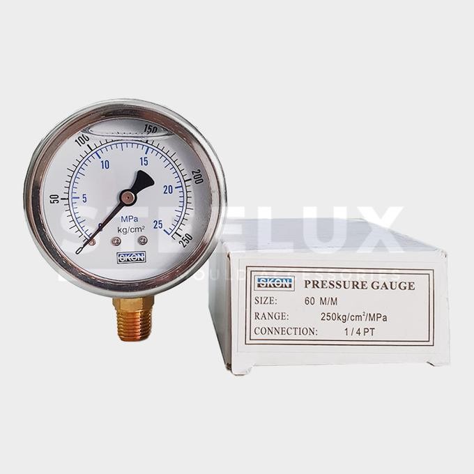Jual PRESSURE GAUGE 60MM 1/4 PT MANOMETER STAINLESS 25MPA 40MPA 60MPA 250KG/CM2 400KG/CM2 600KG ...
