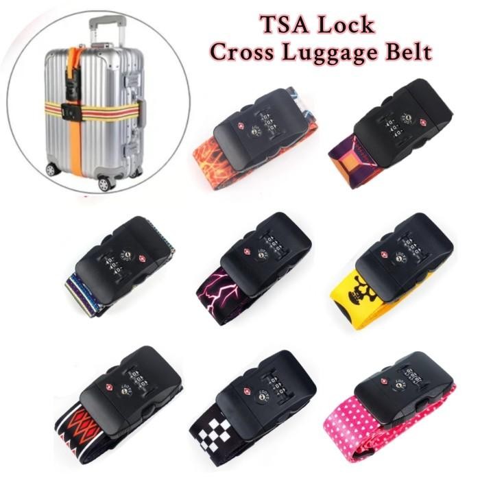 Jual Tsa Lock X Cross Travel Luggage Belt Strap Tali Koper Silang 4 ...