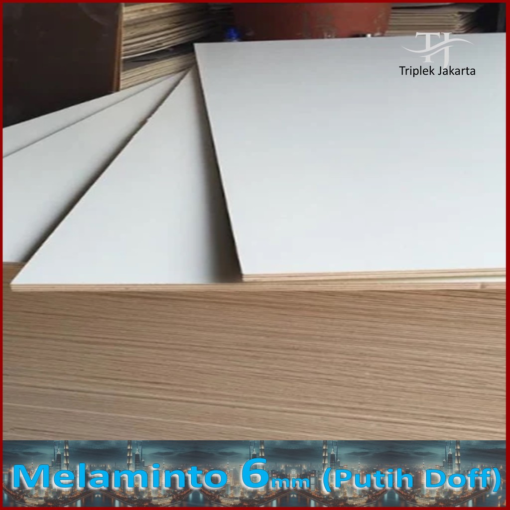 Jual Triplek Putih Doff 1 Muka Melaminto 6mm Ukuran 110x160 cm ( Tebal ...