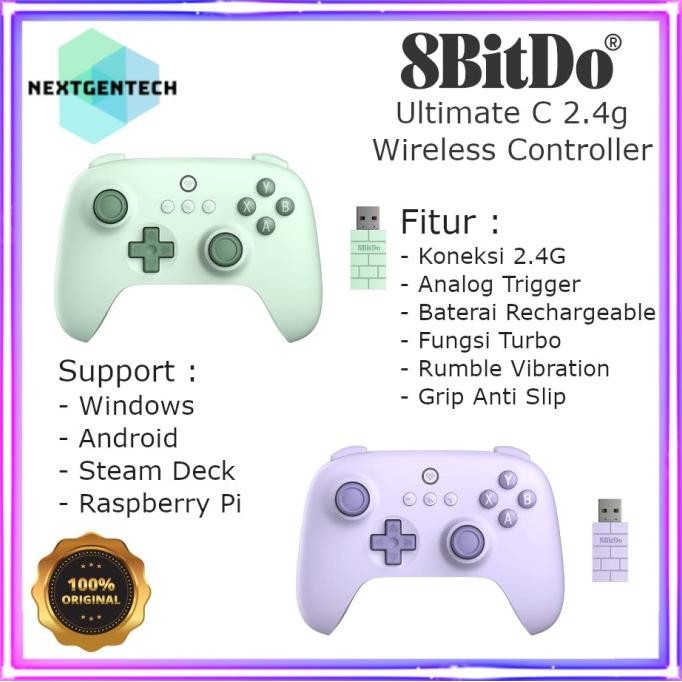 Jual 8Bitdo Ultimate C 2.4g Controller Wireless Gamepad Windows Steam Deck | Shopee Indonesia