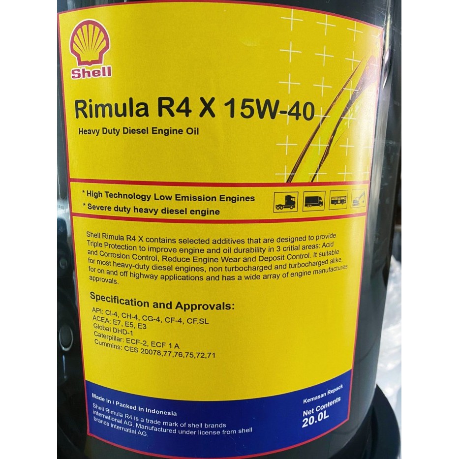Jual Oli Mesin Diesel - Shell Rimula R4 X 15W40 (Api Ci-4) Harga ...