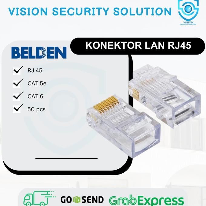 Jual Konektor LAN RJ45 Cat 5 / Cat 6 Belden 50pcs - Pack | Shopee Indonesia
