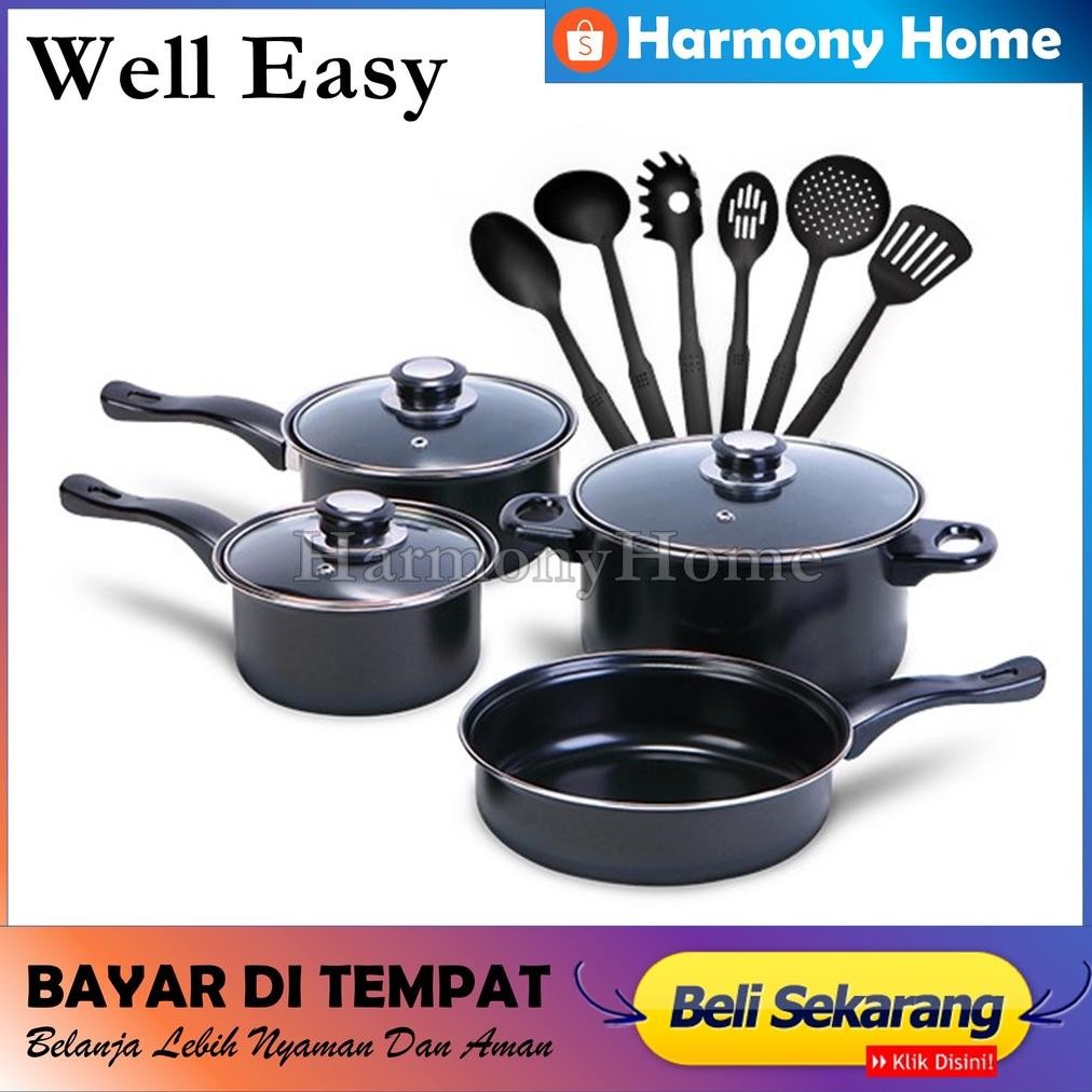 Jual Panci Teflon Set Well Easy 13 Pic Peralatan masak 13 Pic + Tutup ...