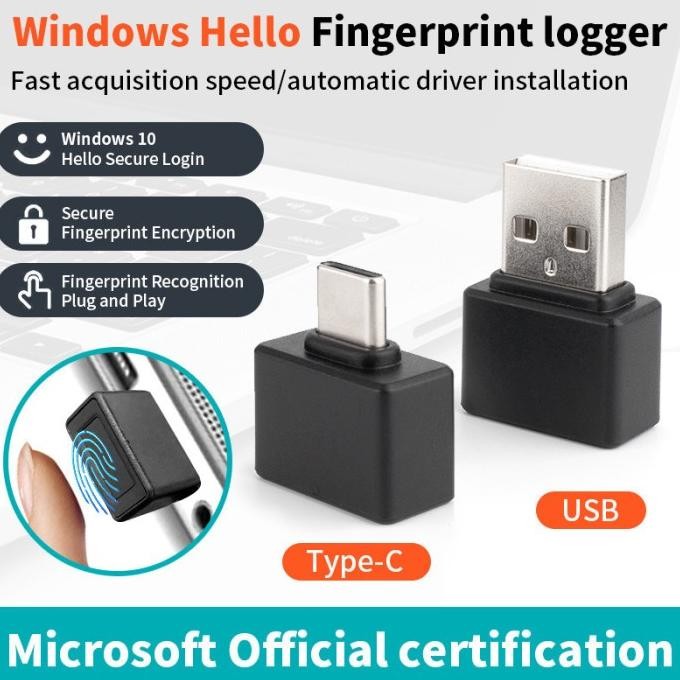 Jual NEW Mini USB Type C Fingerprint Reader for Windows Hello PC Laptop ...