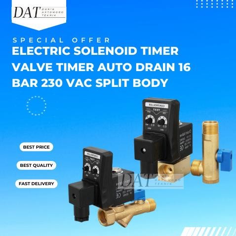 Jual 1/2" OPT-A Solenoid Valve Timer Auto Drain 16bar 230 Vac Split ...