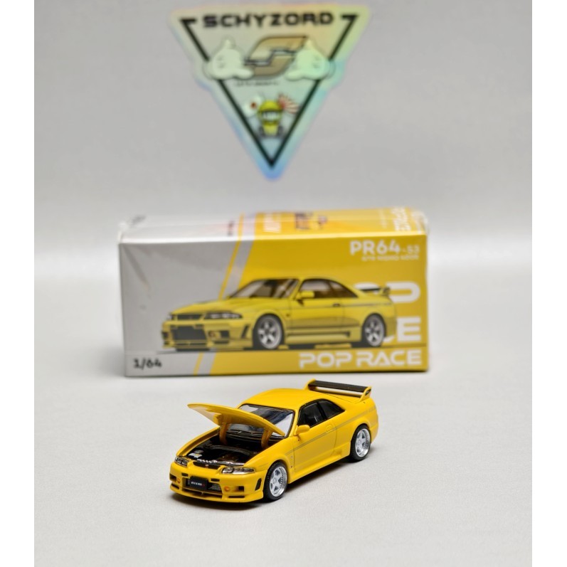 Jual POP RACE Nissan Skyline GT-R R33 NISMO 400R Yellow Open Part Diecast | Shopee Indonesia