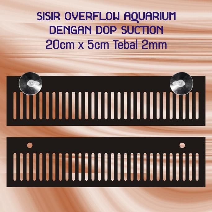 Jual SISIR OVERFLOW AQUARIUM AKRILIK HITAM 2MM UKURAN 20X5CM + DOP ...