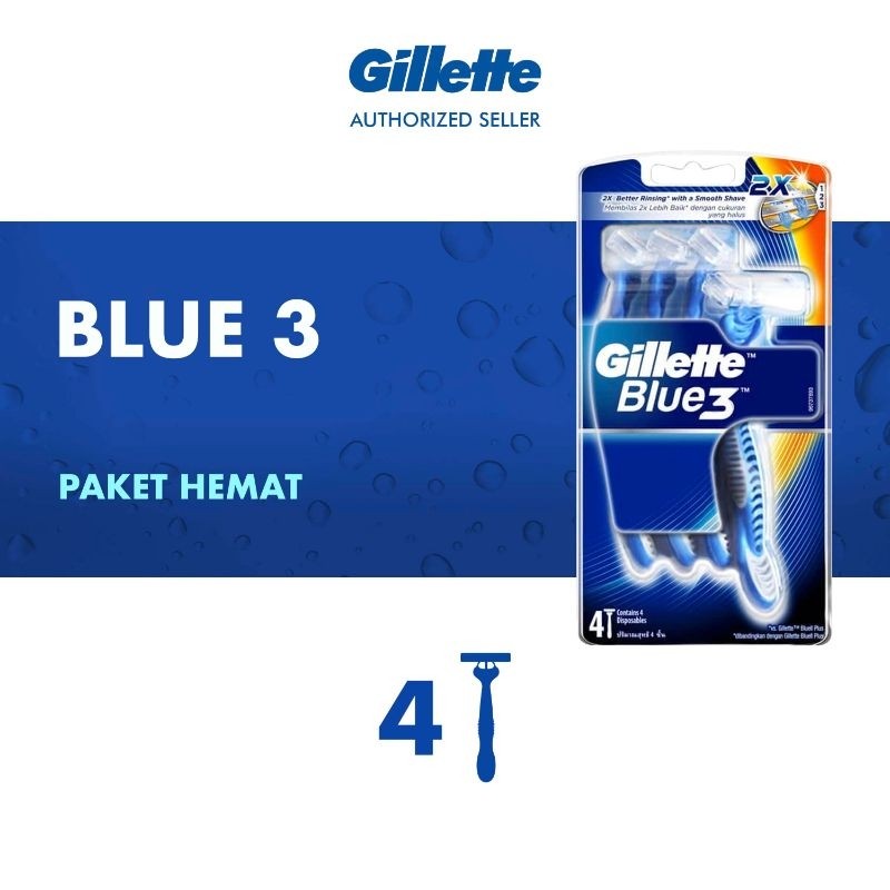 Jual Gillette Pencukur Blue 3 Razor + Pisau Cukur - Isi 4 | Shopee ...