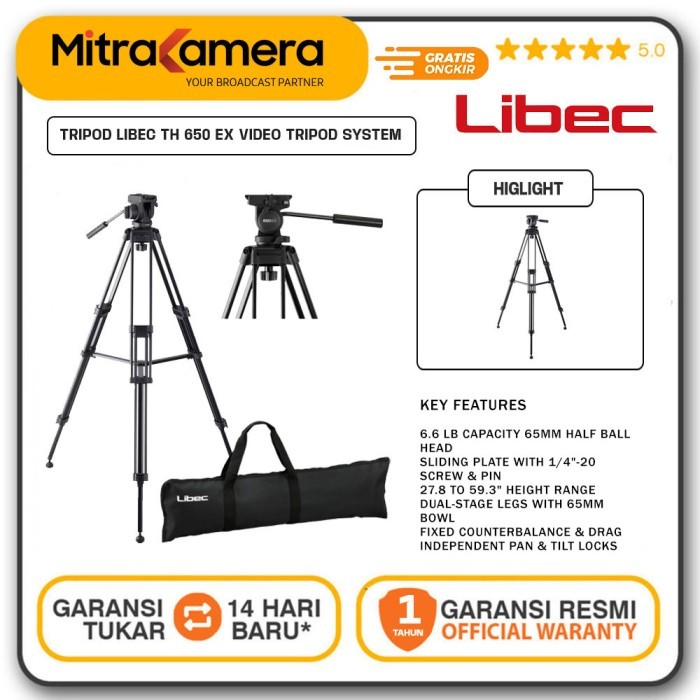 Jual Tripod Libec TH 650 EX Video Tripod System | Shopee Indonesia