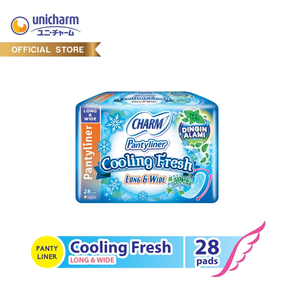 Jual Charm Cooling Fresh Pantyliner Long & Wide 28 Pads | Shopee Indonesia