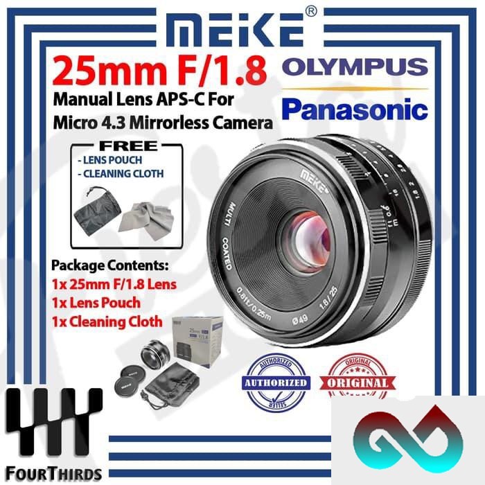 Jual Lensa Meike 25mm F1.8 Lens Micro 4/3 Mirrorless Camera | Shopee ...