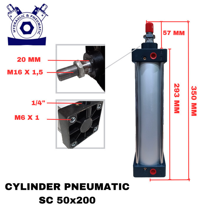 Jual Sc 50X200 Hpc Air Cylinder/Standard Cylinder Pneumatic | Shopee ...