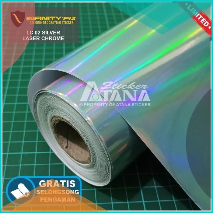 Jual Skotlet Laser Chrome Stiker Silver Hologram Pelangi Lentur ...