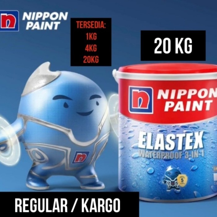 Jual Elastex 20 kg Waterproof 3 in 1 Abu2 / Putih 20 Kg Pail Nippon ...